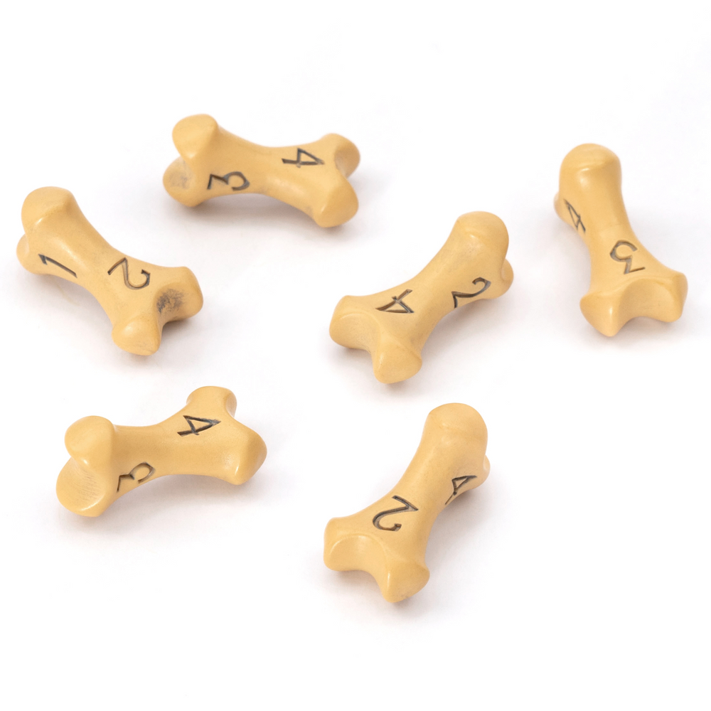 Skull & Bone Dice Set - Complete set of 7 DND Bone Dice Set | LYNX RPG