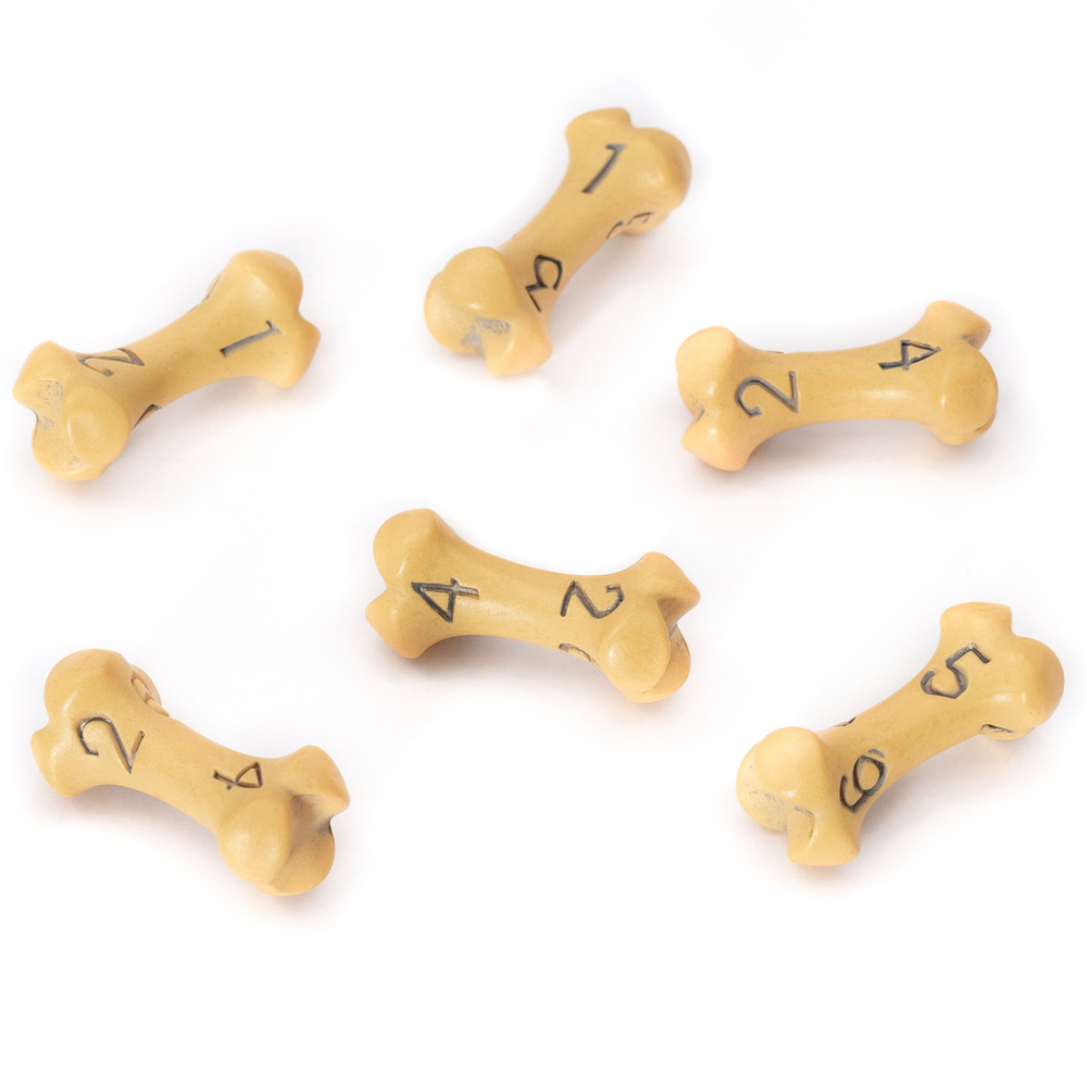 Skull & Bone Dice Set - Complete set of 7 DND Bone Dice Set | LYNX RPG