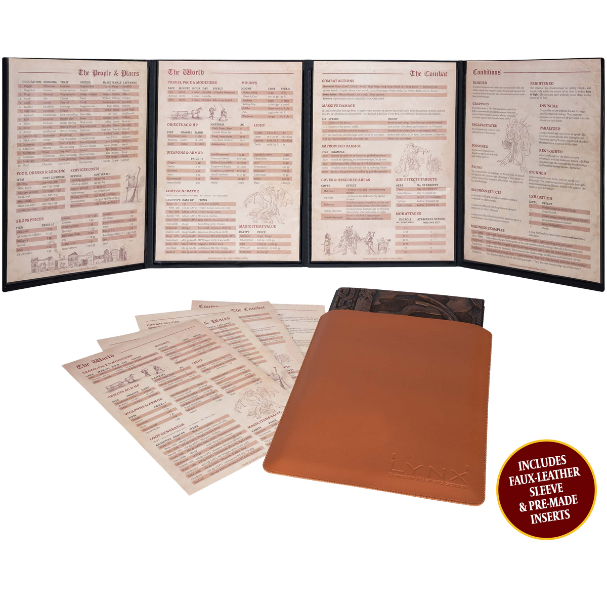 3D Faux-Leather Customisable DM/Dungeons Master Screen | DND 5e, 4e..