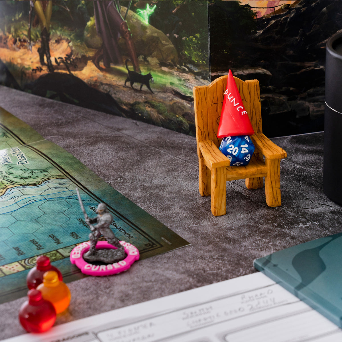 Dice Jail Chair & Dunce Hat | For Dungeons and Dragons (DND) / Any RPG